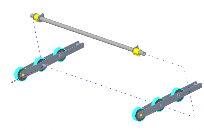 CNAS Precision Escalator Parts Pitch 133.33 Hollow Axles Roller Inside Link