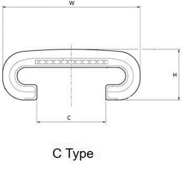 C Type Escalator Rubber Handrail Polyester Fibe Escalator Handrail Guide