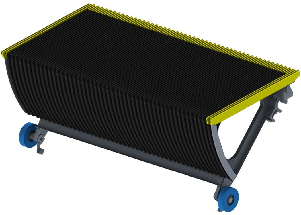Type 600 Escalator Stainless Steel Step Black Color 3 Sides Yellow ...