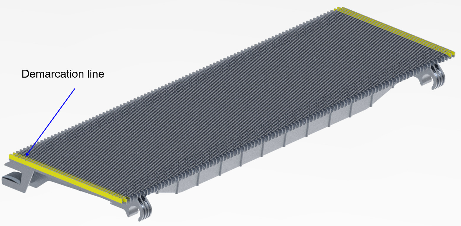 Type 1400 Escalator Step 400 Grey Aluminum Pallet With 2 Sides Yellow ...
